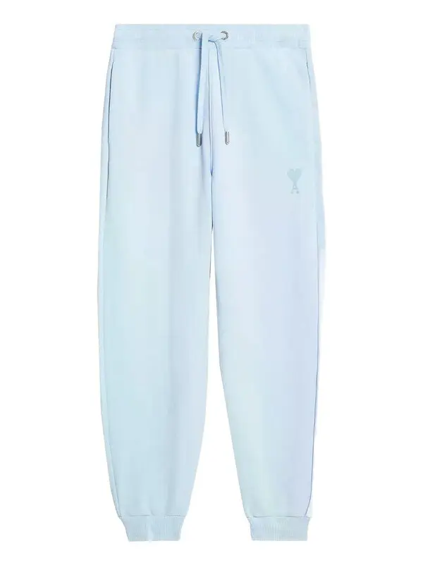 AMI Paris De Coeur Cotton Track Pants - Blue