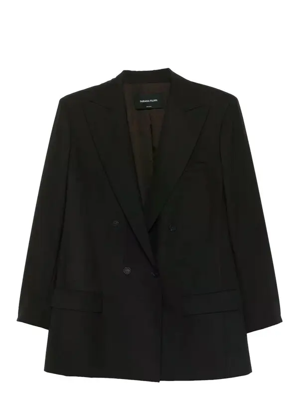 Fabiana Filippi Double-breasted Virgin Wool-blend Blazer - Brown