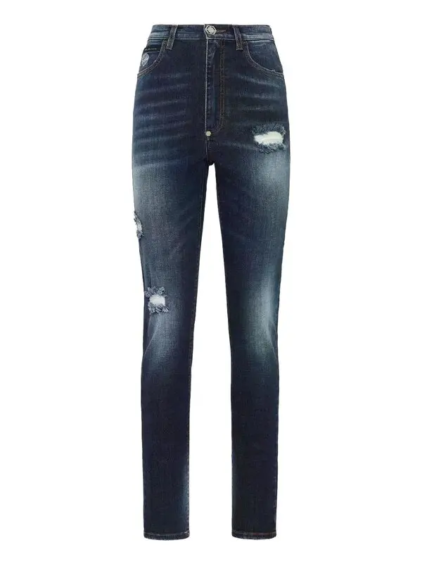 Philipp Plein Distressed-effect Skinny Jeans - Blue