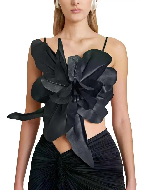 Cult Gaia Gabriela Leather Tank Top - Black