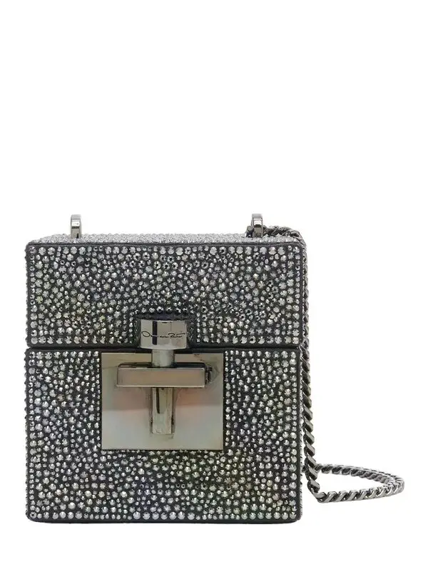 Oscar De La Renta Alibi Cube Crystal-embellished Bag - Black