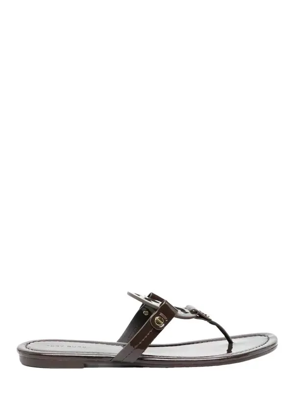 Tory Burch Miller Logo-plaque Leather Sandals - Brown