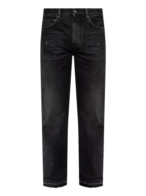 Amiri Mid-rise Straight-leg Jeans - Black