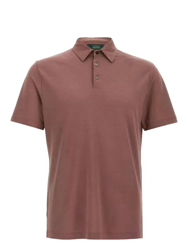ZANONE Cotton Polo Shirt - Brown