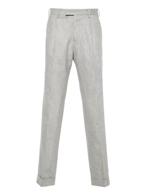 PT TORINO Mid-rise Tapered Trousers - Grey