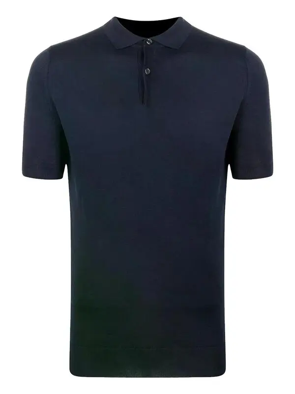 John Smedley Fine-knit Polo Shirt - Blue
