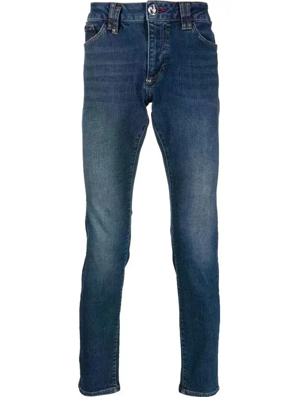 Philipp Plein Mid-rise Slim-cut Jeans - Blue