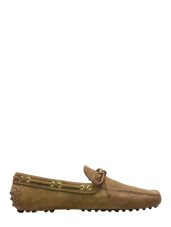 Car Shoe Suede Driving Shoes - Brown