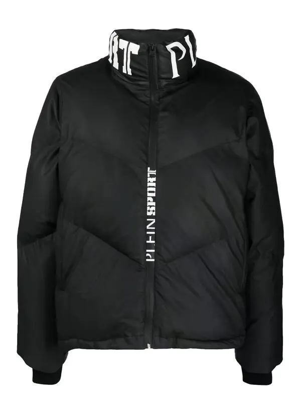 PLEIN SPORT Logo-print Puffer Jacket - Black