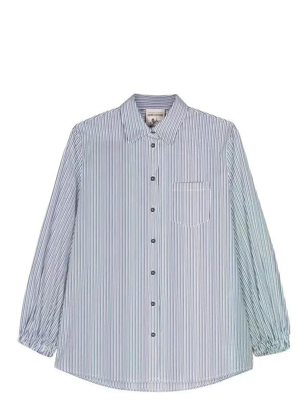 SEMICOUTURE Striped Poplin Shirt - Blue