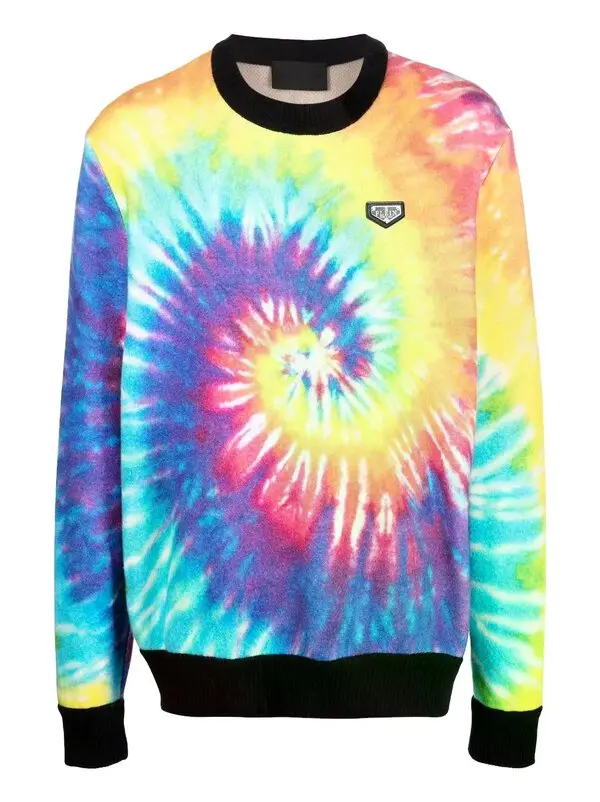 Philipp Plein Skull Tie-dye Sweatshirt - Blue