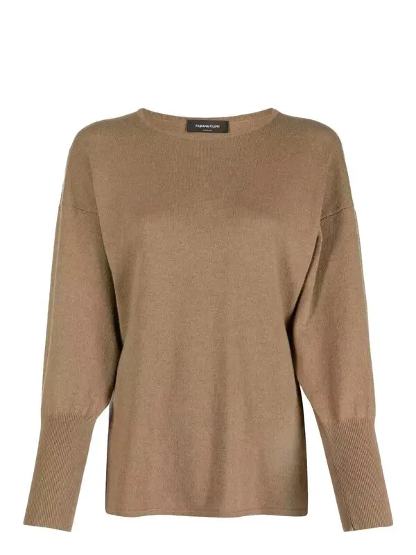 Fabiana Filippi Fitted-cuffs Sweater - Brown
