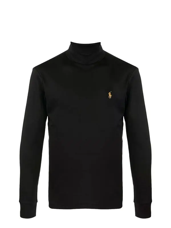 Polo Ralph Lauren Roll Neck Cotton Sweatshirt - Black