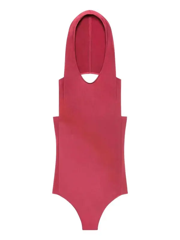COURREGES Illusion Hooded Bodysuit - Red