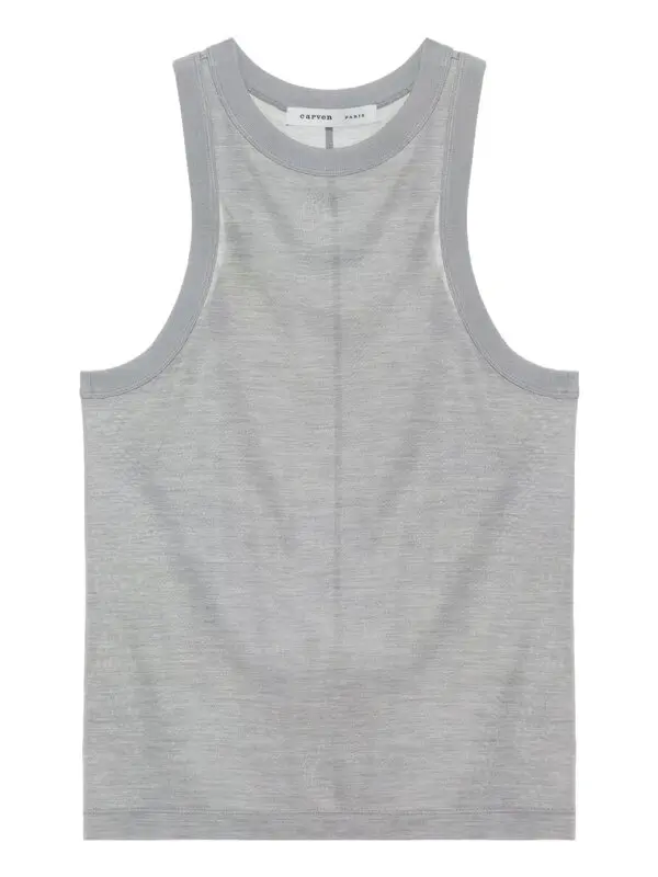 Carven Semi-sheer Tank Top - Grey