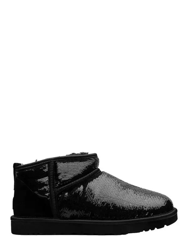 UGG Classic Ultra Mini Mirror Ball Boots - Black