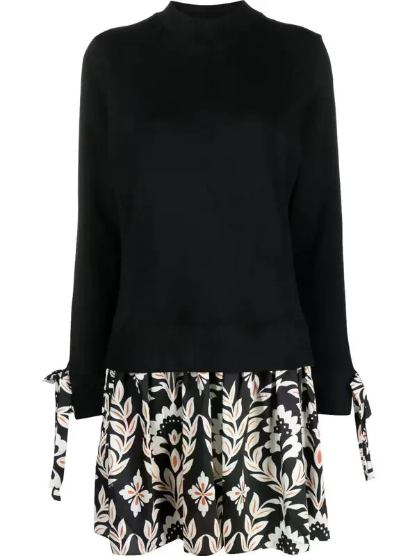 La DoubleJ Sporty Floral-print Minidress - Black