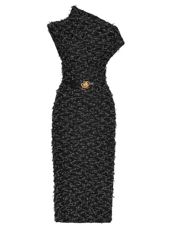 Oscar De La Renta Eyelash Pencil Dress - Blue