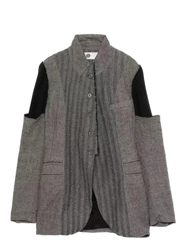MARC LE BIHAN Patchwork Wool Blazer - Grey