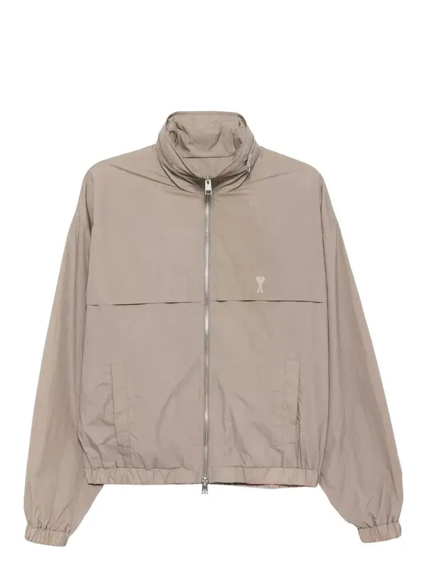 AMI Paris Logo-print Windbreaker - Brown