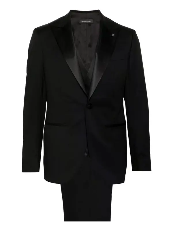 LUIGI BIANCHI MANTOVA Single-breasted Three-piece Suit - Black