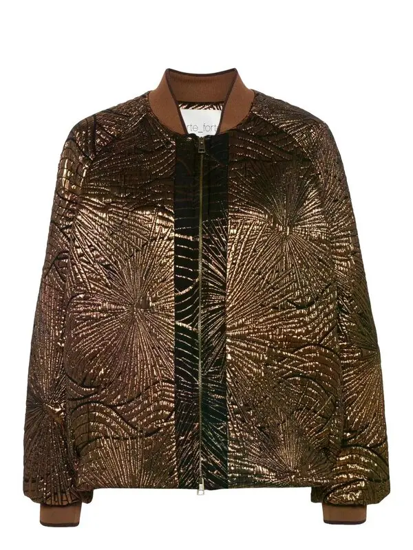 FORTE_FORTE Laminated-finish Bomber Jacket - Black