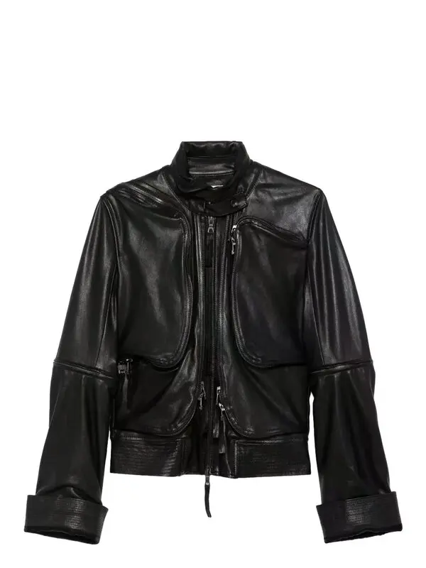 YEHUAFAN Leather Jacket - Black