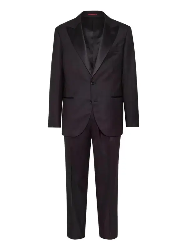 Brunello Cucinelli Single-breasted Wool Suit - Black