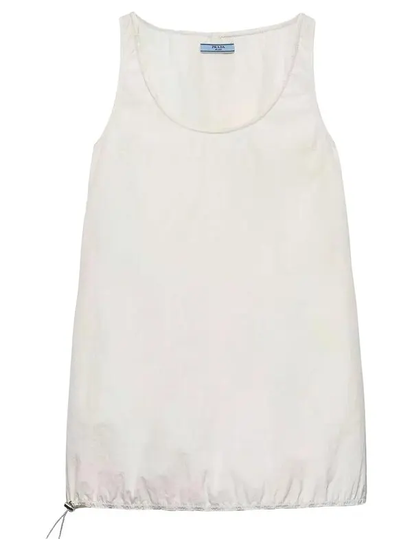 Prada Pongé Sleeveless Mini Dress - Neutrals