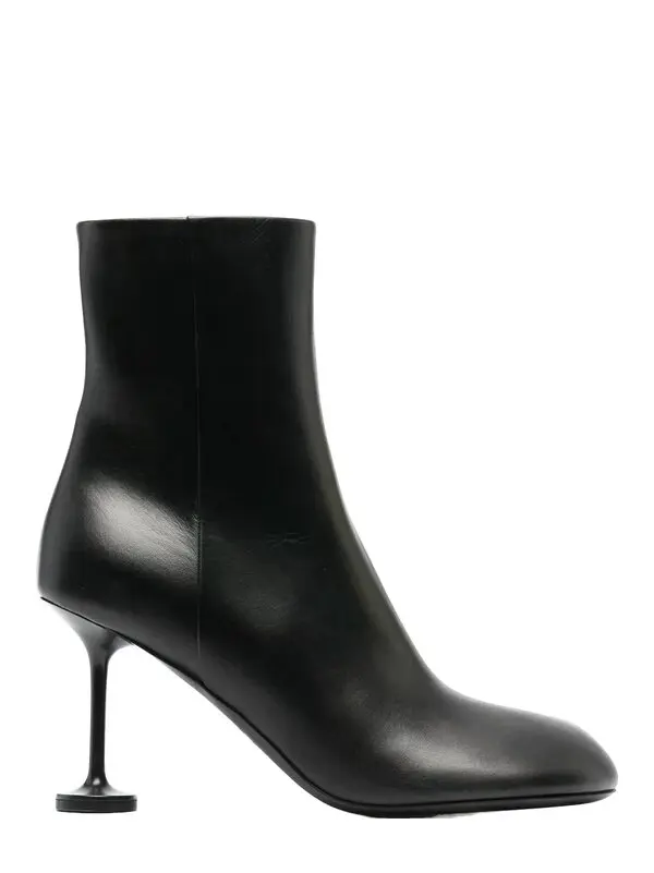 Balenciaga 90mm Leather Ankle Boots - Black
