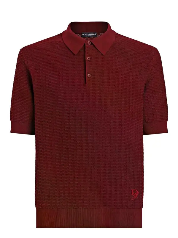 Dolce & Gabbana Knitted Polo Shirt - Red