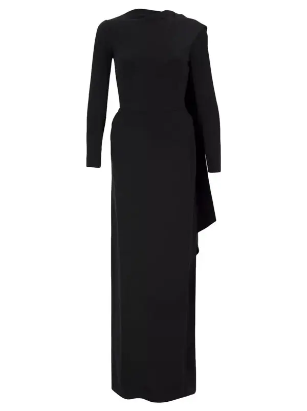 Balenciaga Cape-design Gown - Black