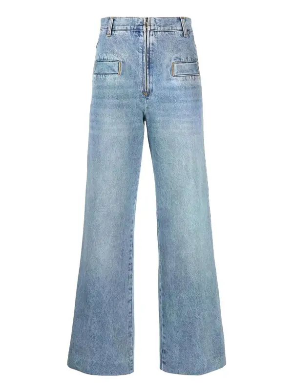 Sandro High-waisted Wide-leg Jeans - Blue