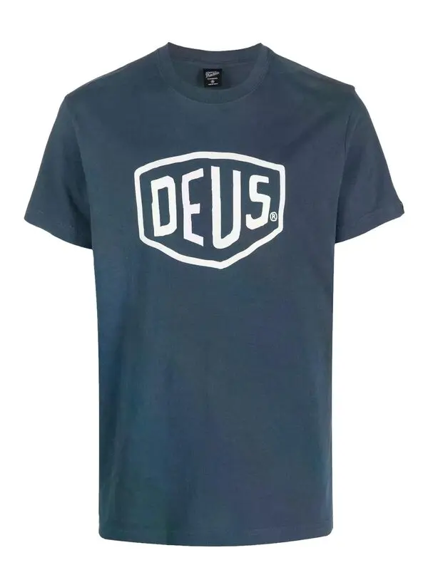 Deus Ex Machina Logo-print Cotton T-shirt - Blue