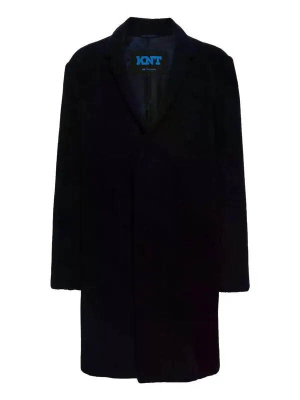 Kiton Single-breasted Fleece Coat - Blue