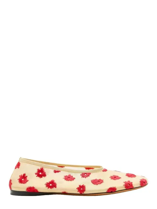 Proenza Schouler Floral-embroidered Ballet Flats - Neutrals