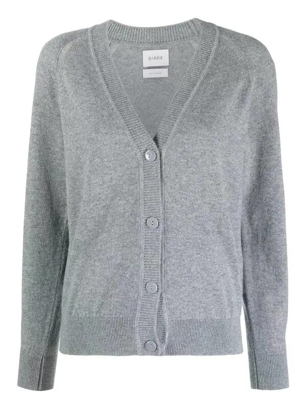 BARRIE V-neck Cashmere Cardigan - Grey