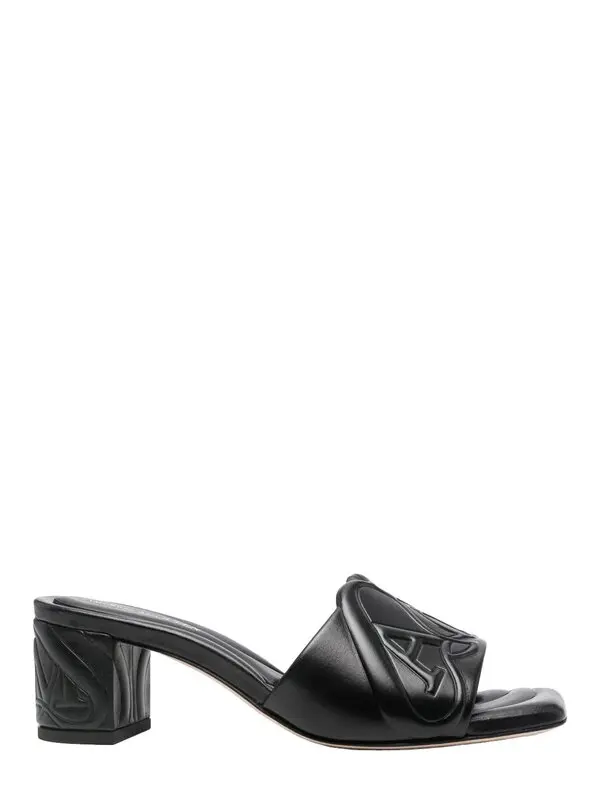 Alexander McQueen Seal Heeled Sandals - Black