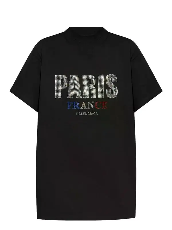 Balenciaga Logo-studded T-shirt - Black