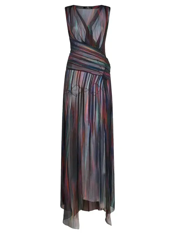 Etro Printed Silk Maxi Dress - Black
