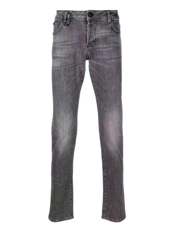 Philipp Plein Low-rise Slim-fit Jeans - Grey