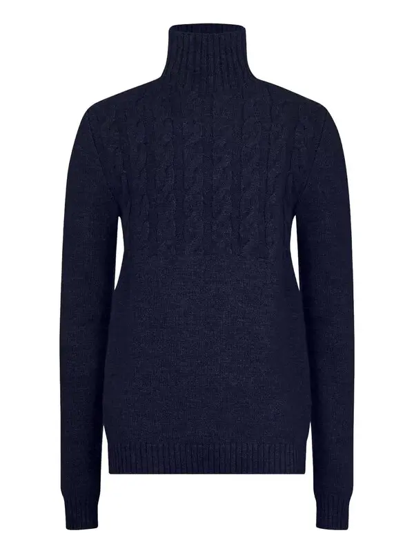 MAISON MARGIELA High-neck Virgin Wool Sweater - Blue