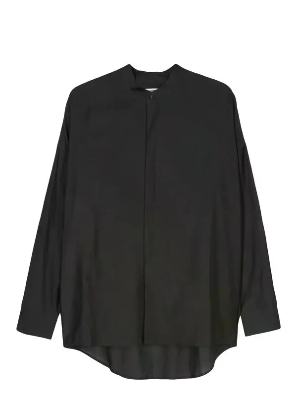 Attachment Band-collar Shirt - Grey