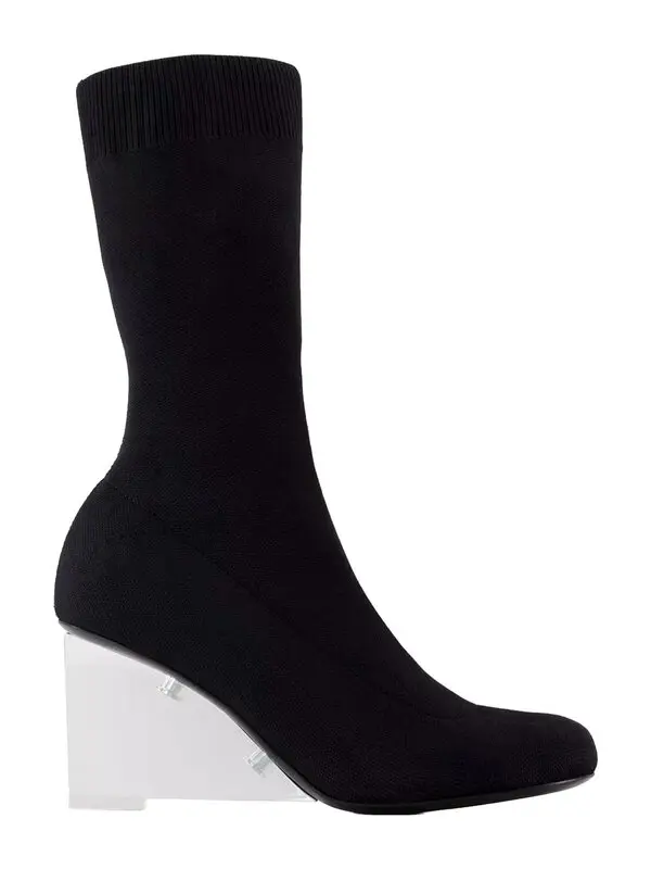 Alexander McQueen Shard 115mm Wedge Boots - Black