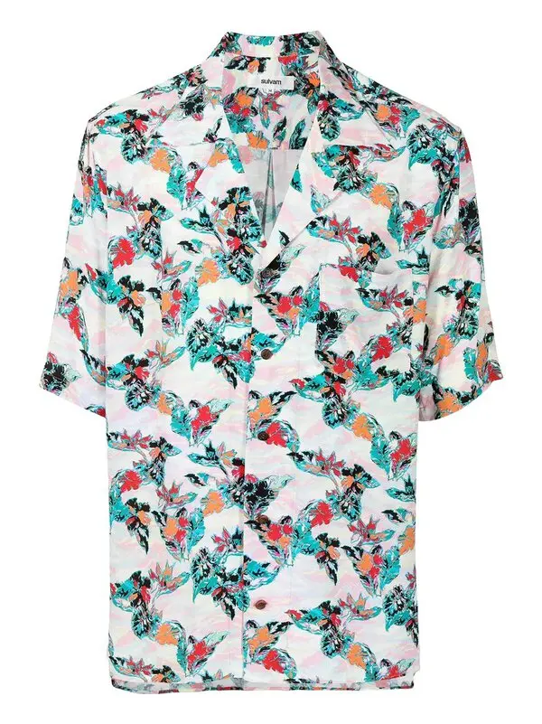 SULVAM Floral-print Shirt - Multicolour