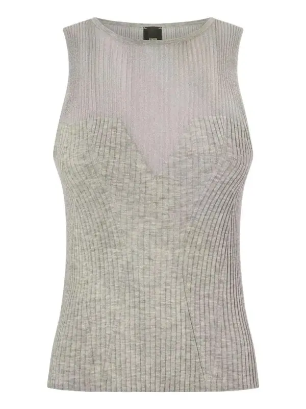 Pinko Ribbed Sleeveless Top - Grey