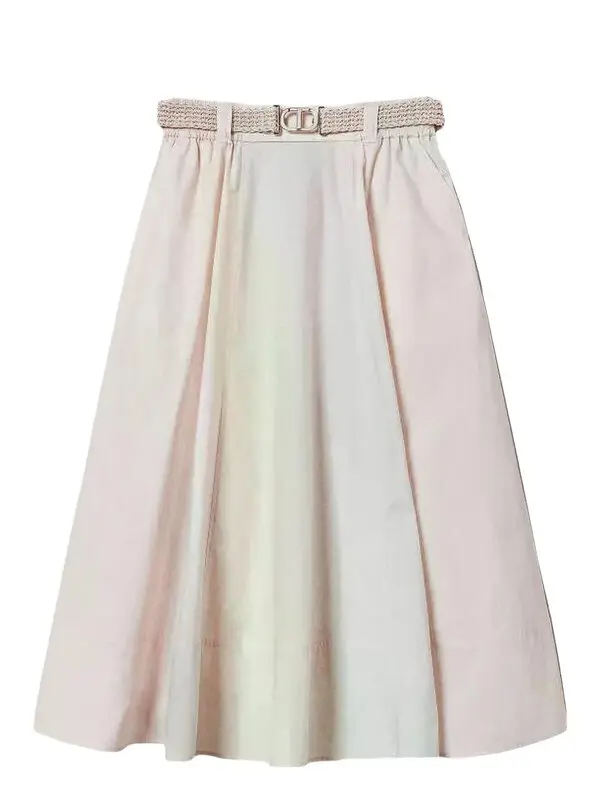 TWINSET Belted Midi Skirt - Neutrals