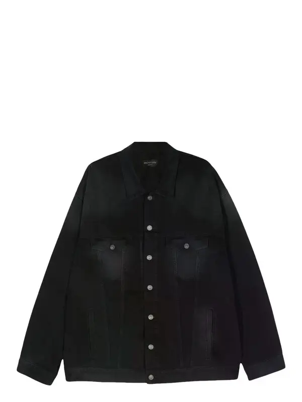 Balenciaga Logo-print Denim Jacket - Black