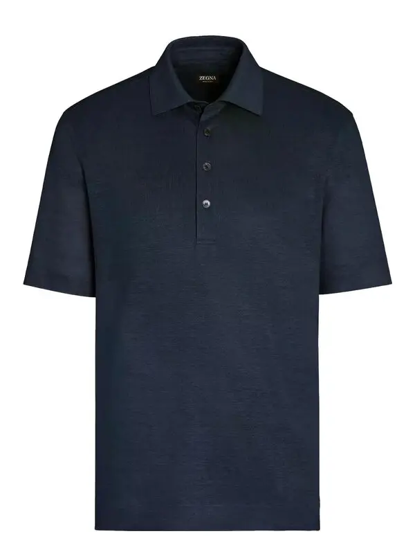 Zegna Linen Polo Shirt - Blue