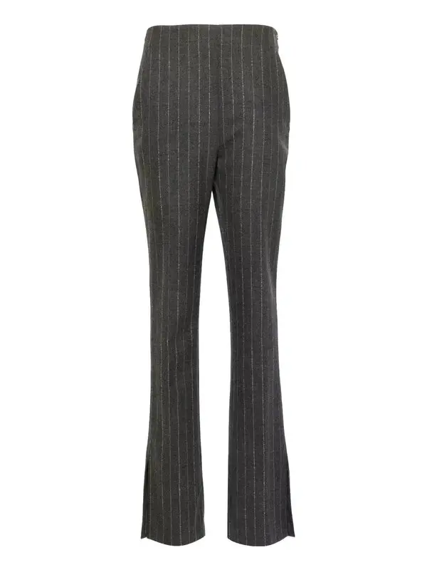 GENNY Pinstripe Wool Trousers - Grey